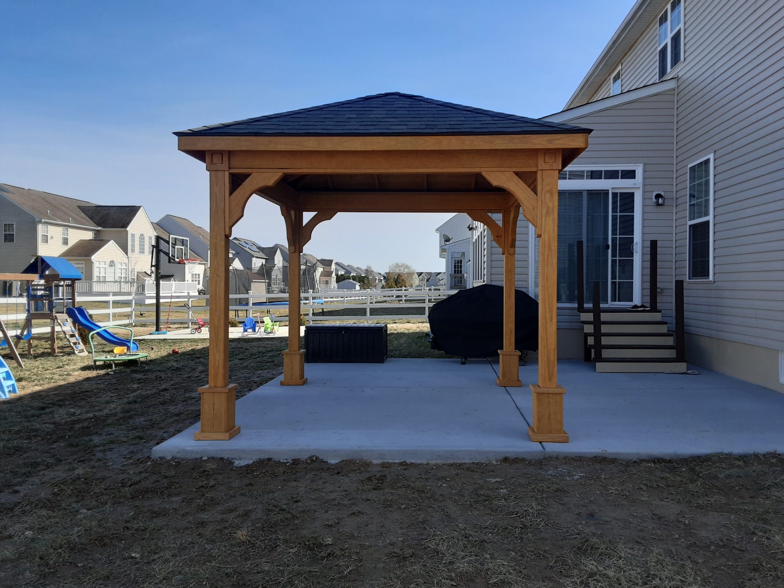 10x10 Wood Pavilion - Deck Zone
